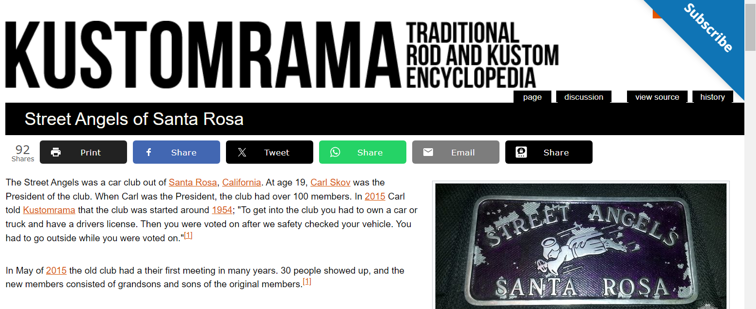 Santa Rosa Street Angels – Car Club